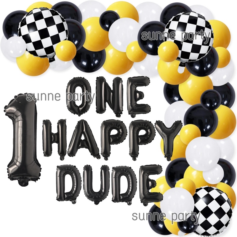 Racing Car Balloon 32"black Number Balloon Garland Kit for Boy Racing ...
