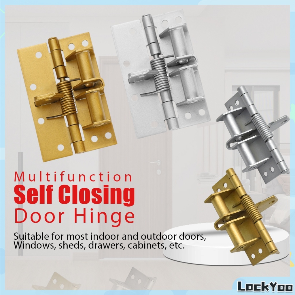 LockYoo Spring Hinge for Automatic Self Closing Doors Multifunctional Door Closing Hinges ...