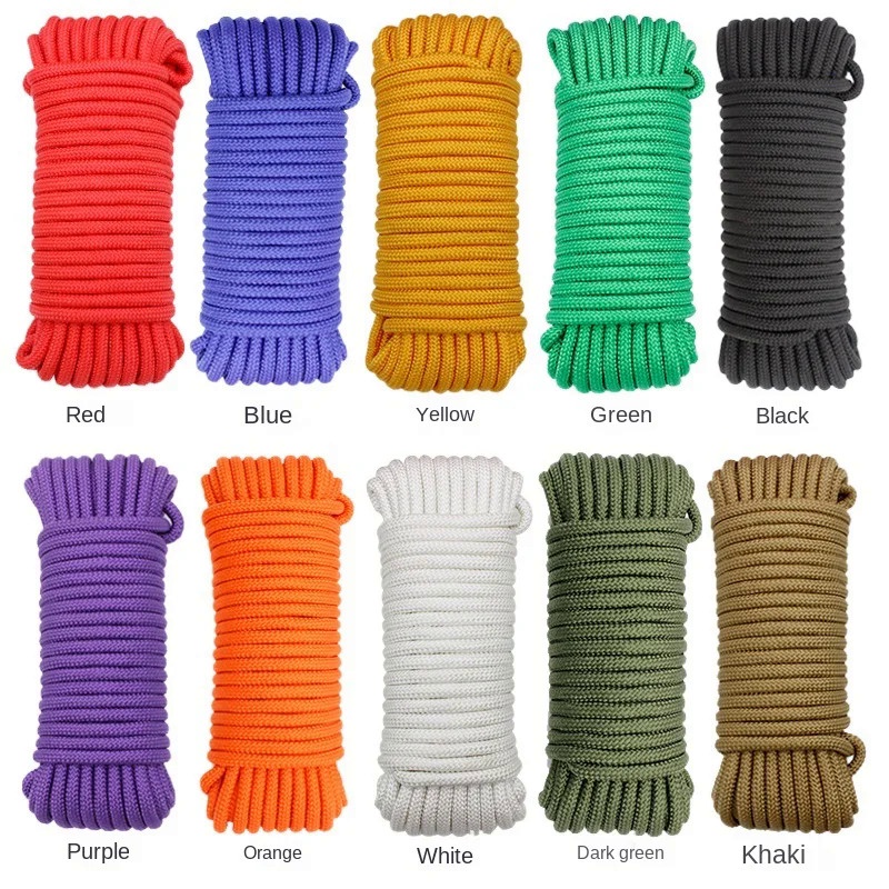 10 colors 2mm/4mm/6mm/8mm/10mm 1 meter colorful braided rope tent tie ...