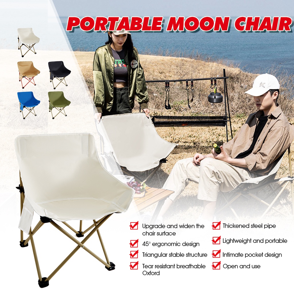 Camping Chair Folding Outdoor Indoor Fishing Beach Lightweight Leisure ...