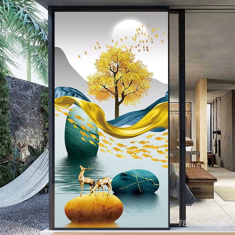 Nordic Style Light Luxury Static Glue-Free Frosted Sticker Transparent ...