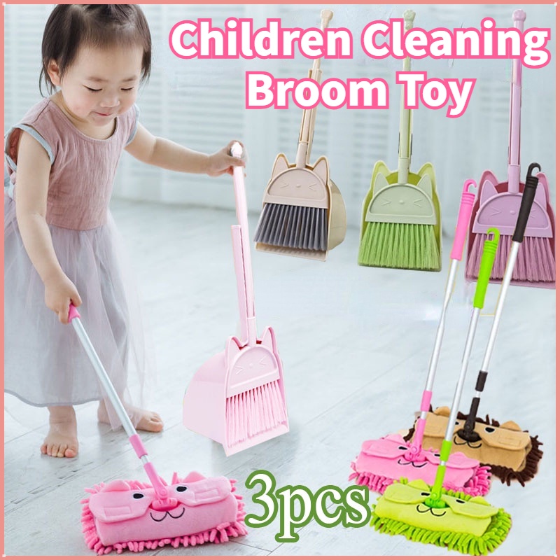 Children Cleaning Activity Play Set Kids Pretend Play Broom Mop Toys ...