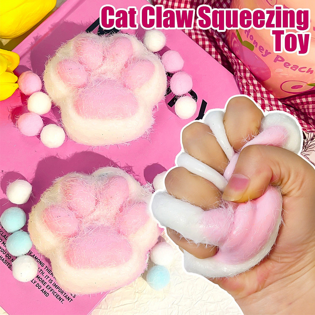 Cute Plush Cat Paw Squeeze Fidget Toy Slim Cute and Fun Kawaii Cat Paw ...