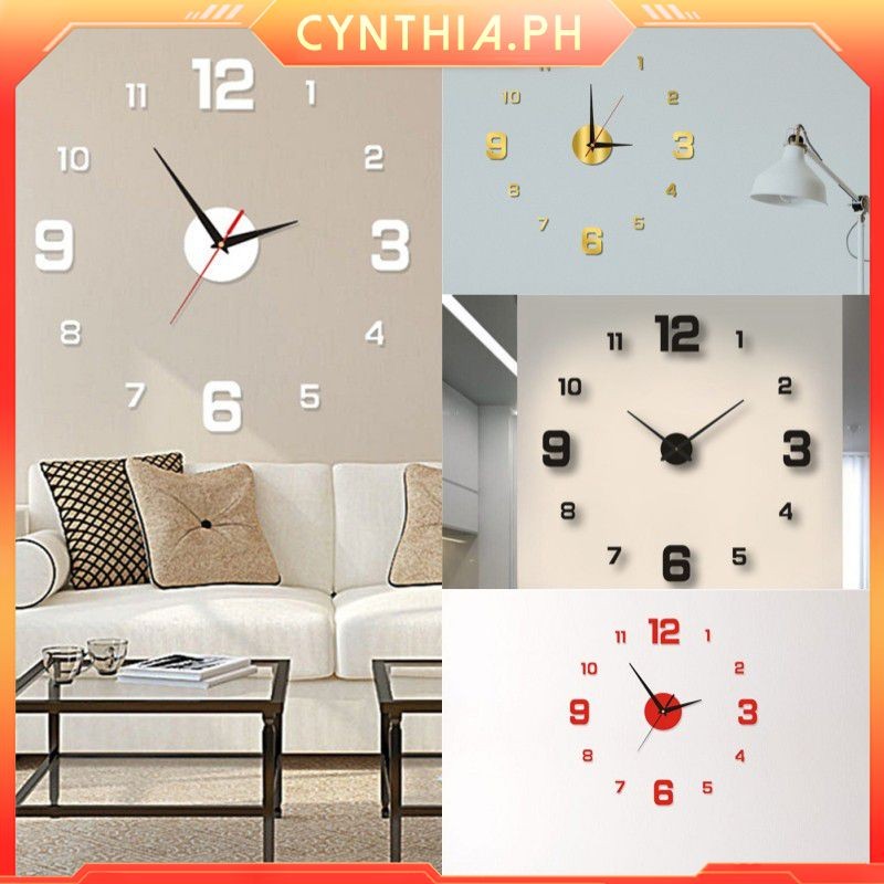 3d Luminous Wall Clock Frameless Acrylic Diy Digital Clock Wall ...