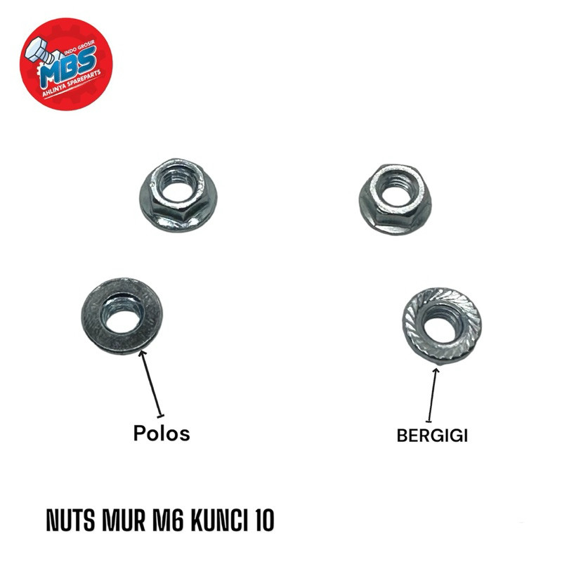 NUTS MUR FLANGE TOPI M6 KEY 10 ORI | Shopee Philippines