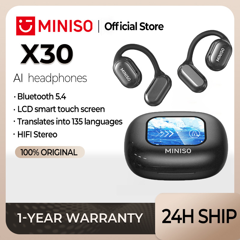 MINISO X30 Al Smart Real-Time Translation Bluetooth Headset Wireless ...