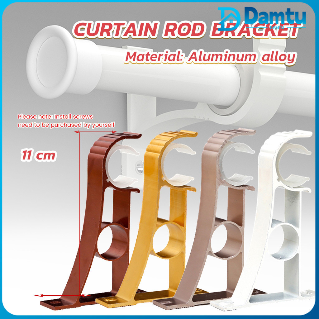 Curtain Rod Bracket Aluminum Alloy Rod Support Clamp Window Rod Holder ...