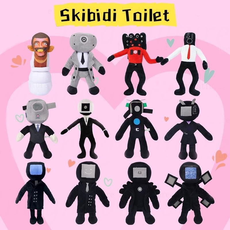 Skibidi Toilet Soft Plush Toy Monitor TV Stuffed Dolls Prank Game Props ...