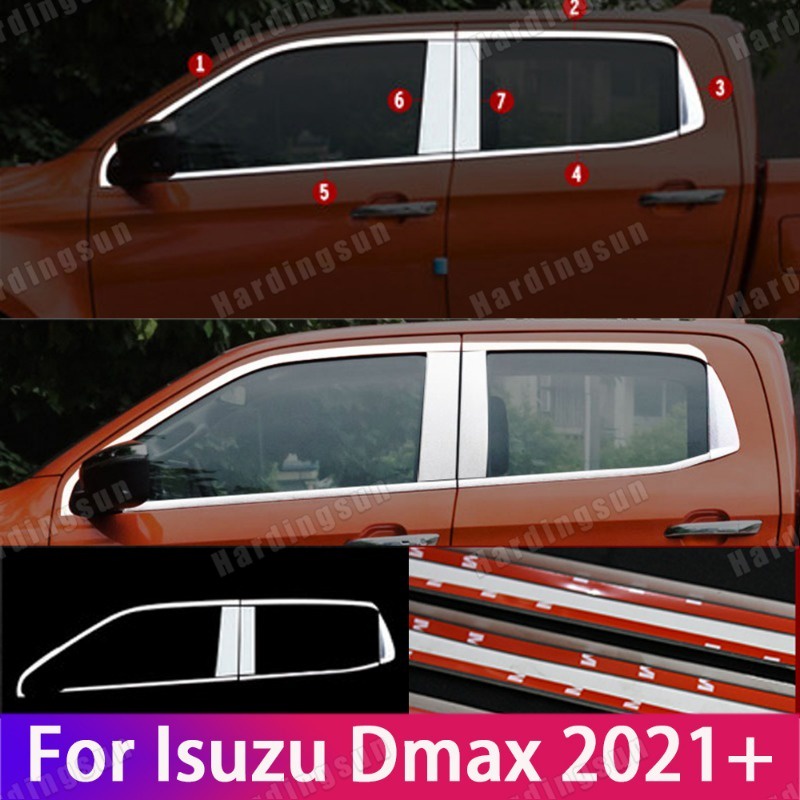 Isuzu D-MAX 2021 2022 2023 Door Modified Chrome Trim DMAX pillar window ...