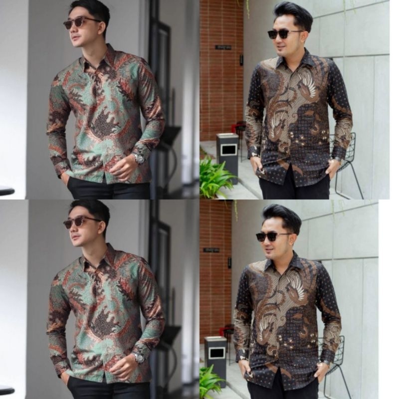 KEMEJA POLYMICRO MEN'S LONG SLEEVED SHIRT BATIK BB MOTIF BATIK TYPICAL ...