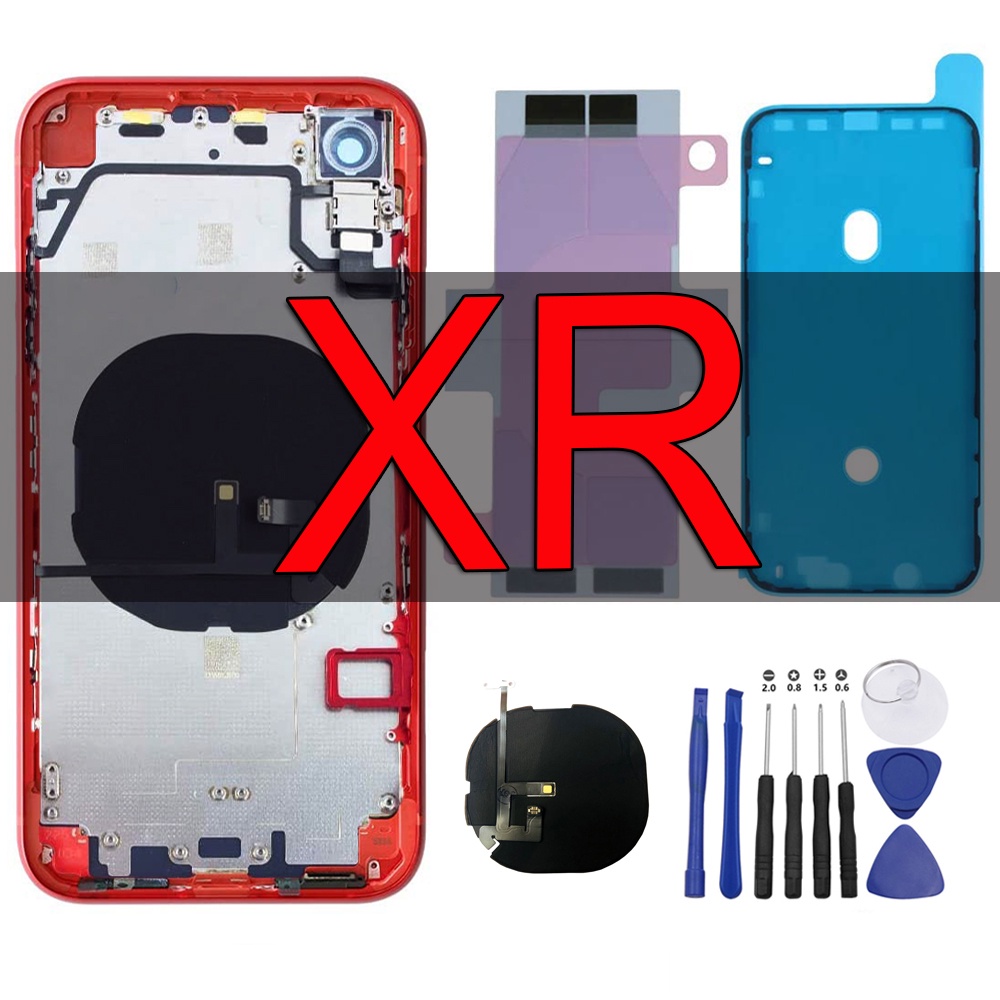Full Housing for iPhone XR Battery Cover Case Backshell Middle Frame ...