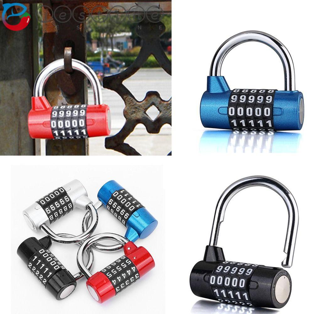 JESTINE Combination Padlock, 5 Digit Number Security Travel Password ...