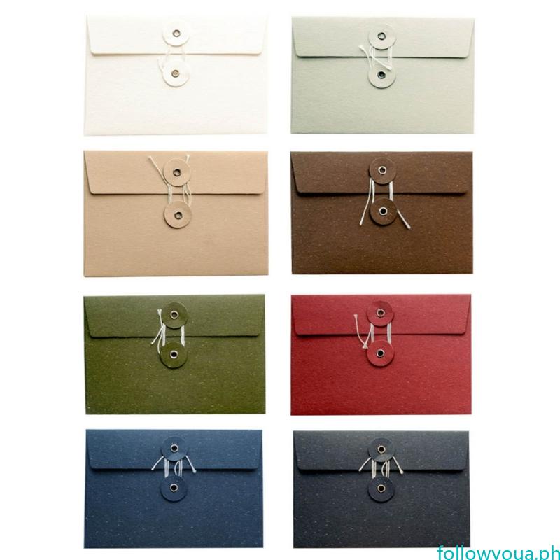 fol 10xElegant Kraft Paper Envelope String Closure for Project Contract ...