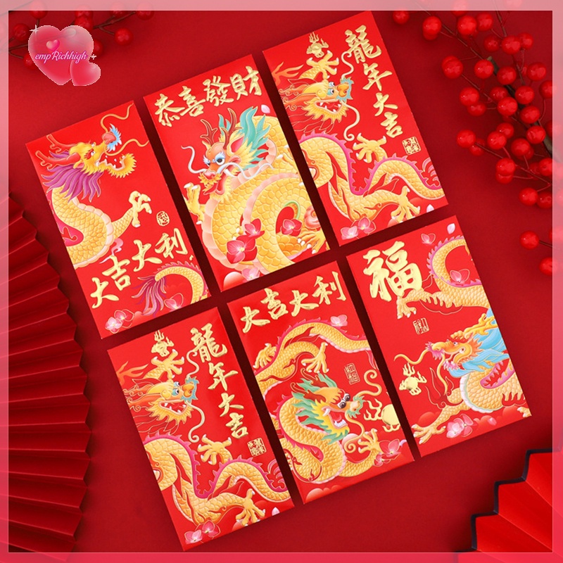 QrhYK> 5/6PCS Spring Festival Red Envelopes The Year Of Dragon Luck ...