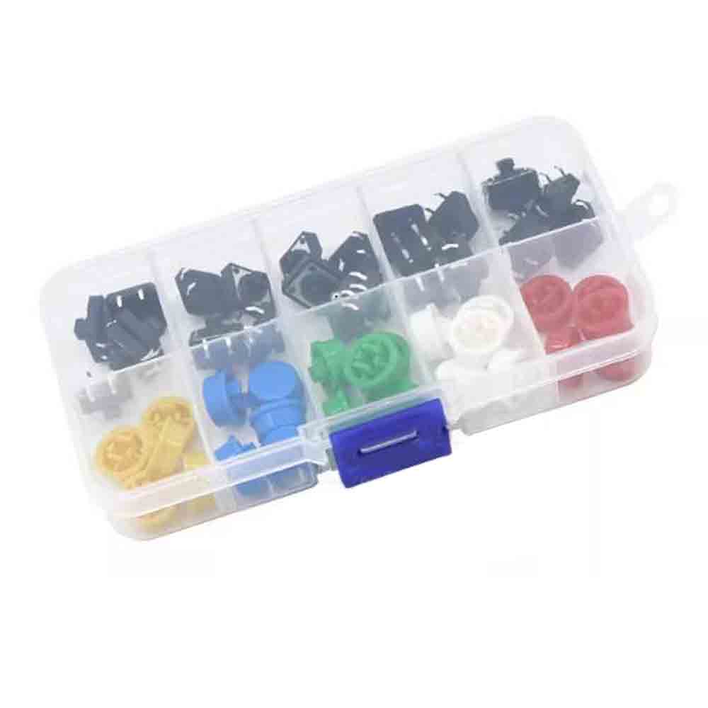 5 Colors 12*12*7.3MM Micro Switch Button Tact Cap Tactile Push Button ...