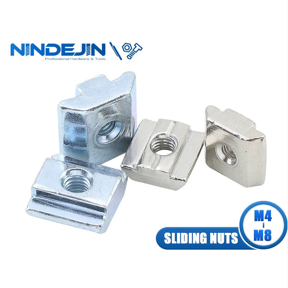 NINDEJIN 5pcs T Slot Nuts Sliding Nuts M4 M5 M6 M8 Carbon Steel EU GB ...