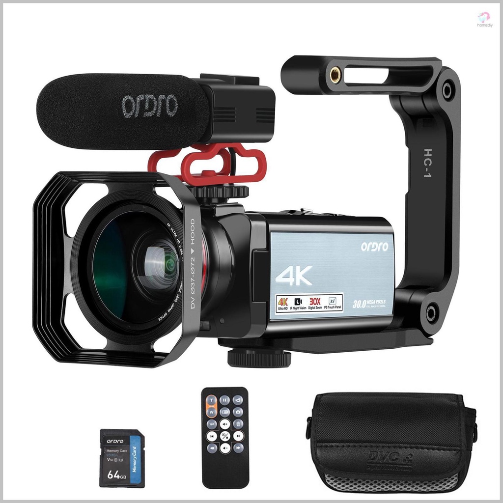ORDRO 4K Digital Video Camera WiFi Camcorder DV Recorder 30MP 30X Zoom ...
