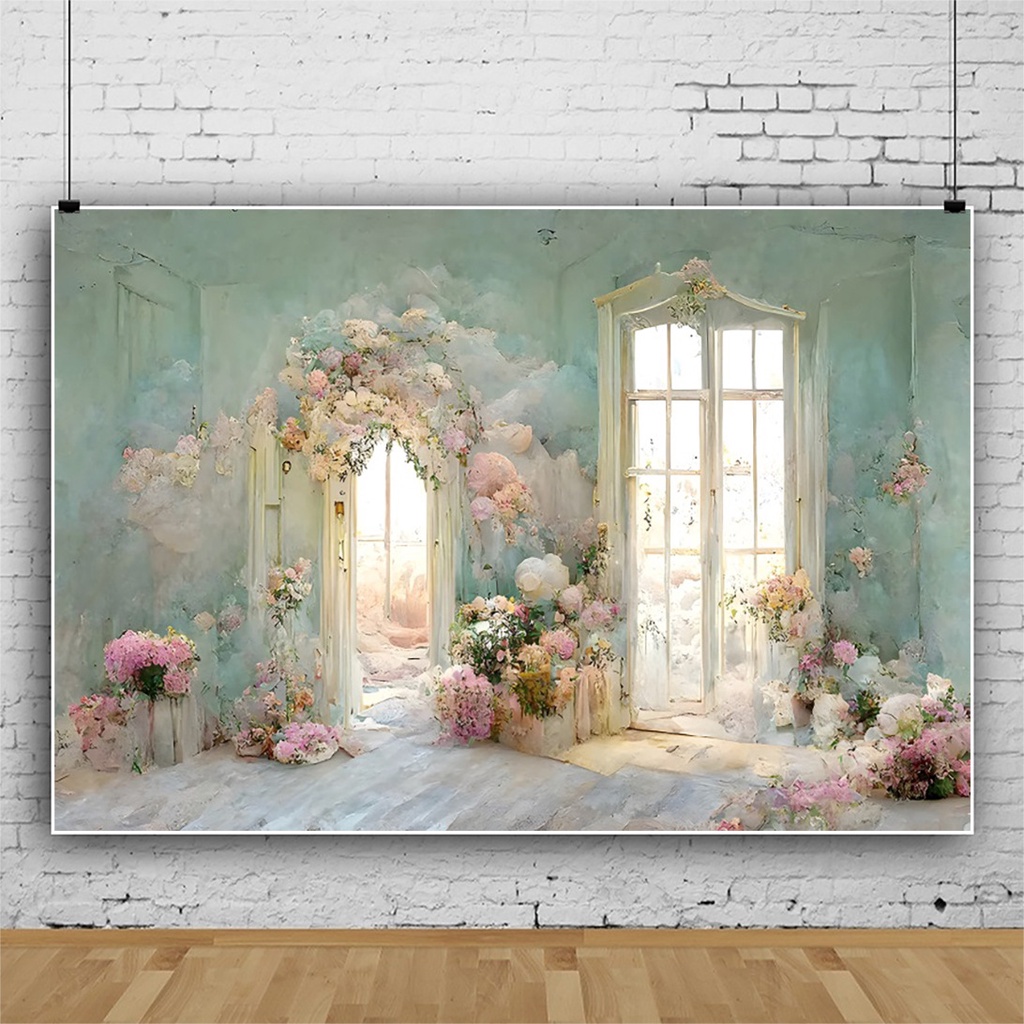 Photography Background Retro Indoor Flower Boho Pampas Kids Birthday ...