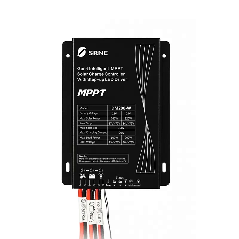 SRNE SR-DM200 MES60/120/160/200 12V 24V 20A constant current MPPT Solar Street Light Charge ...