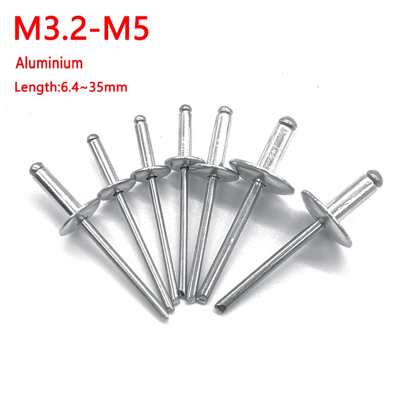 M3.2 M4 M5 Aluminium Extra Large Flange Head Pop Rivets Dome Head ...