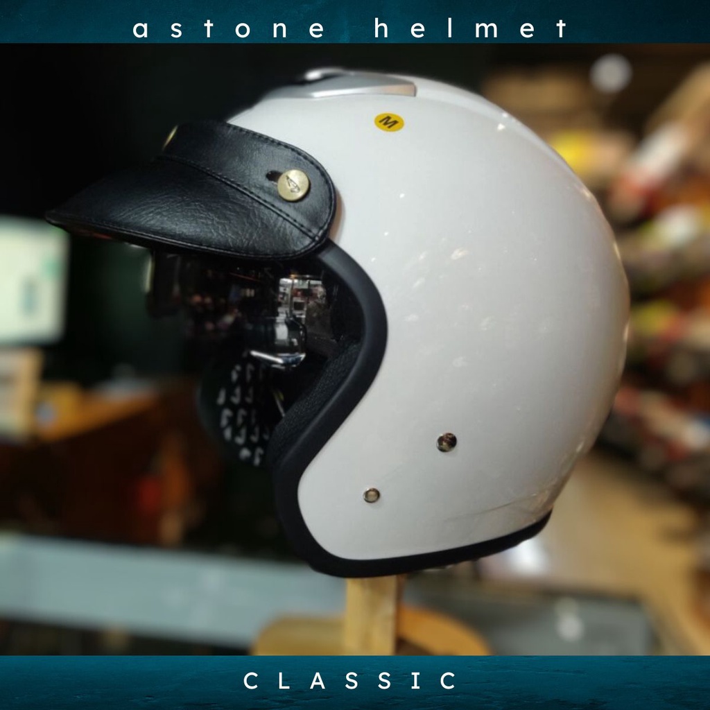 ASTONE CLASSIC HELMET sporster gloss white jzen | Shopee Philippines