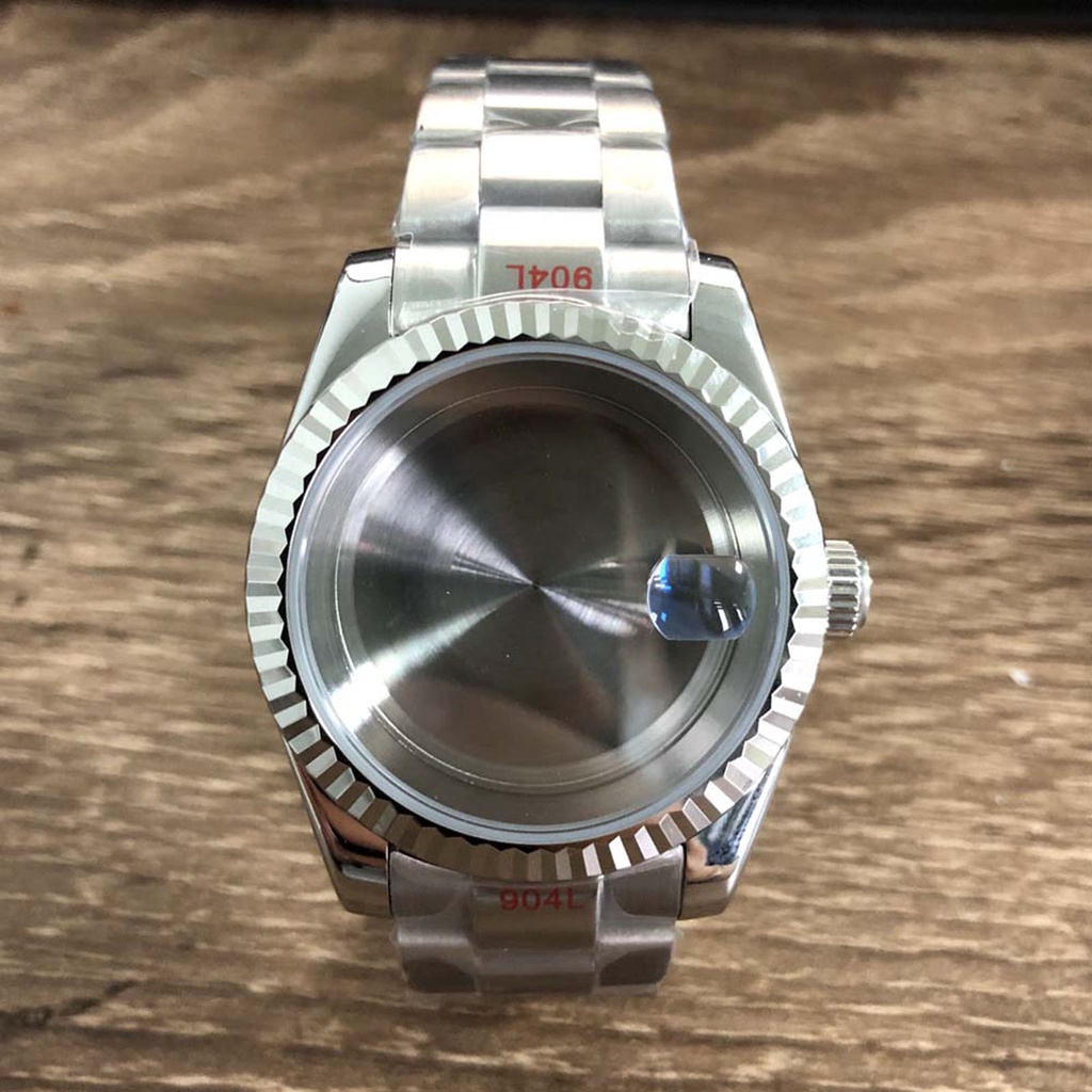 39mm Stainless Steel Watch Case Sapphire Glass Watch Strap Teeth Bezel ...