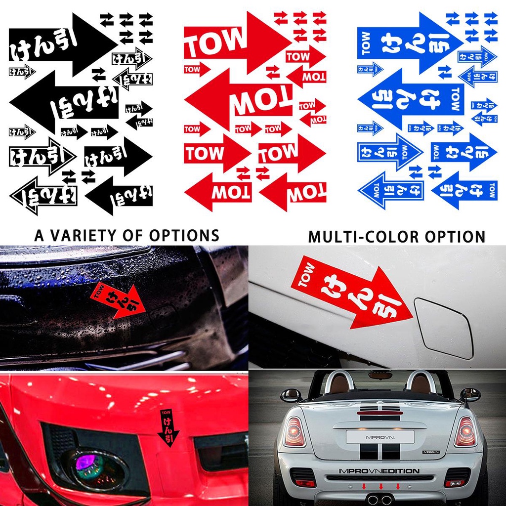 JDM Style TOW Sign Decal Car Sticker decoration Warning Scratch ...