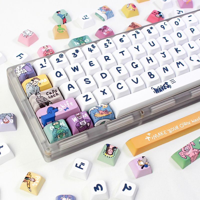 123/128 pcs Cartoon Design Five-sided Sublimation Keycaps XDA/CHERRY ...