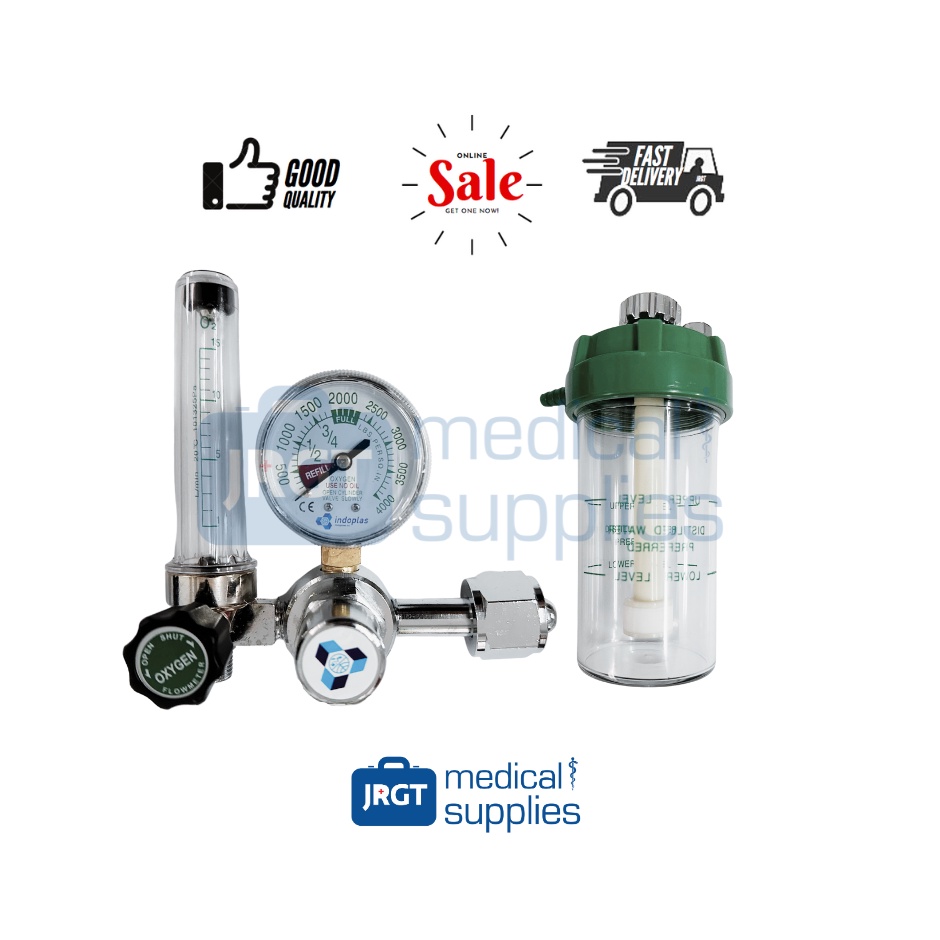 Original Indoplas Oxygen Regulator Set with Cannula | JRGT Medical ...