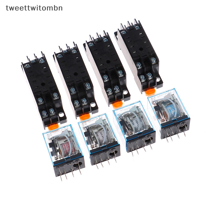 tweettwitombn AC220V 12VDC 24VDC 24VAC 5A 8PIN Coil Power MY2N-J Relay ...