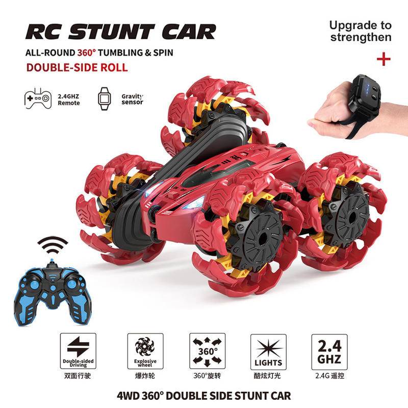 2023 RC Explosive Wheel Stunt Car Children Double Sided Flip 2.4G ...