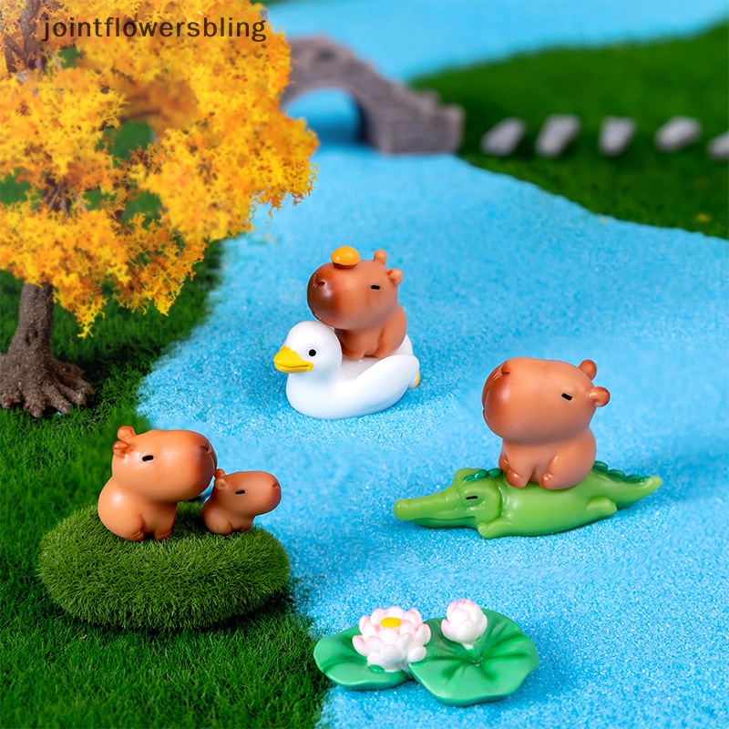 JOPH Miniature Cartoon Capybara Model Figurine Desk Garden Landscape ...