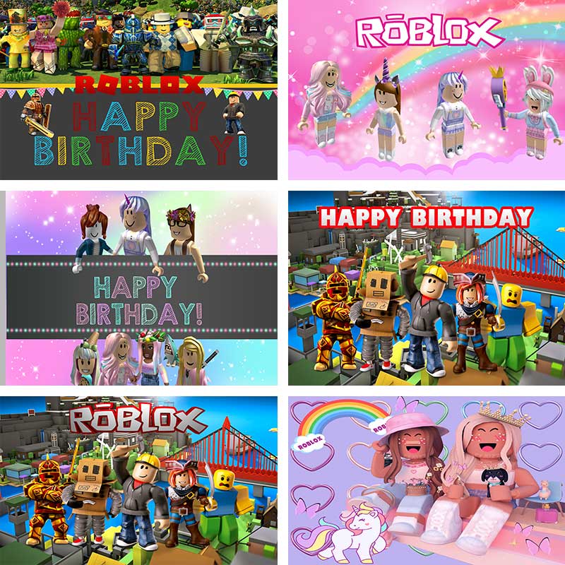 Roblox Birthday Backdrop Photography Baby Shower Kids Children Boy ...