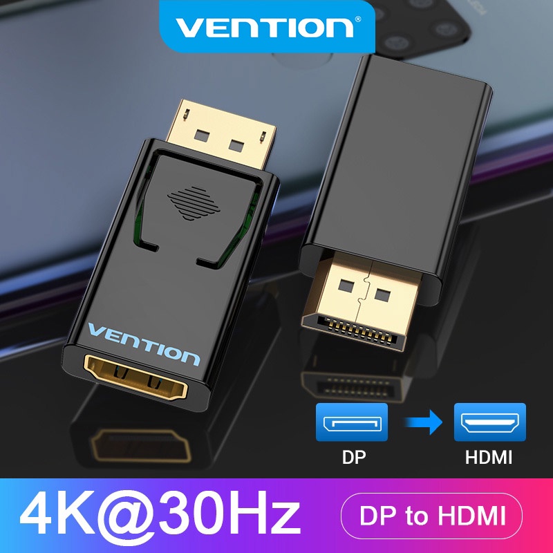 Vention DP to HDMI Adapter 4K DP Male to HDMI Female Video Audio Converter Gold Plated Display ...