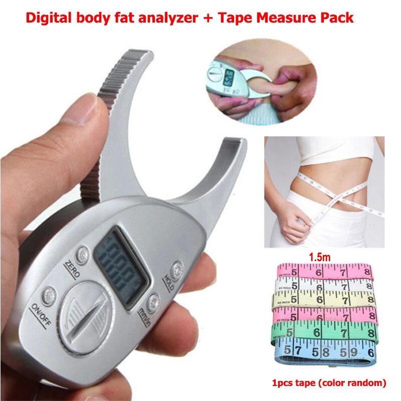 Body Fat Caliper Monitors Electronic Digital body fat analyzer + Tape ...