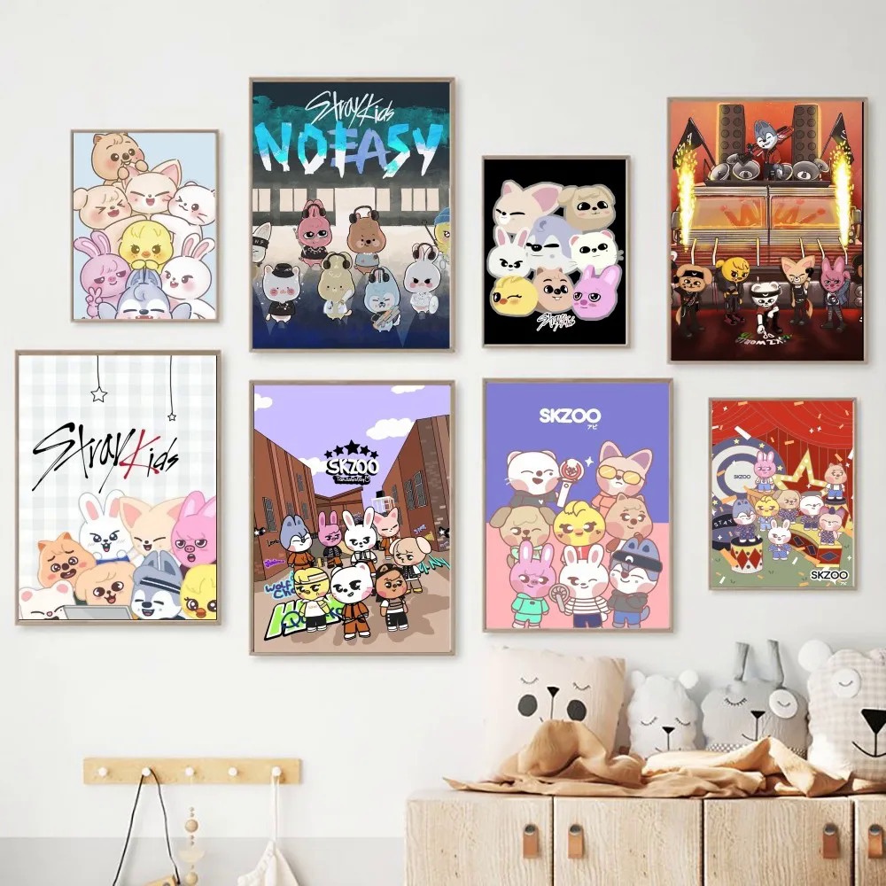Kpop Stray-kids S-skzoo Poster Posters Kraft Paper Vintage Poster Wall ...