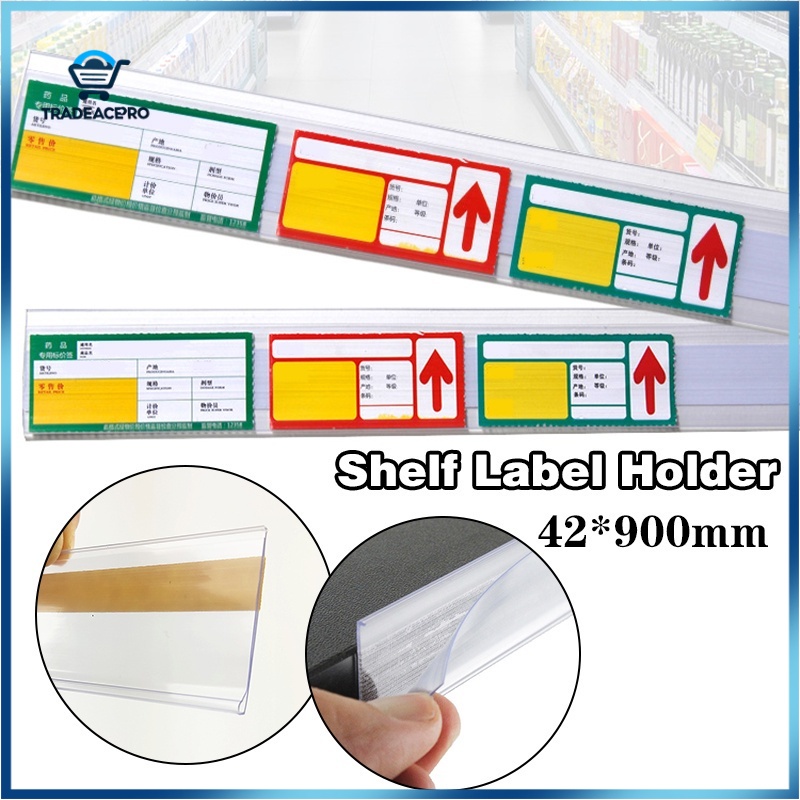 PVC Shelf Label Holder Data Strips Self-adhesive Price Tag Display Card ...