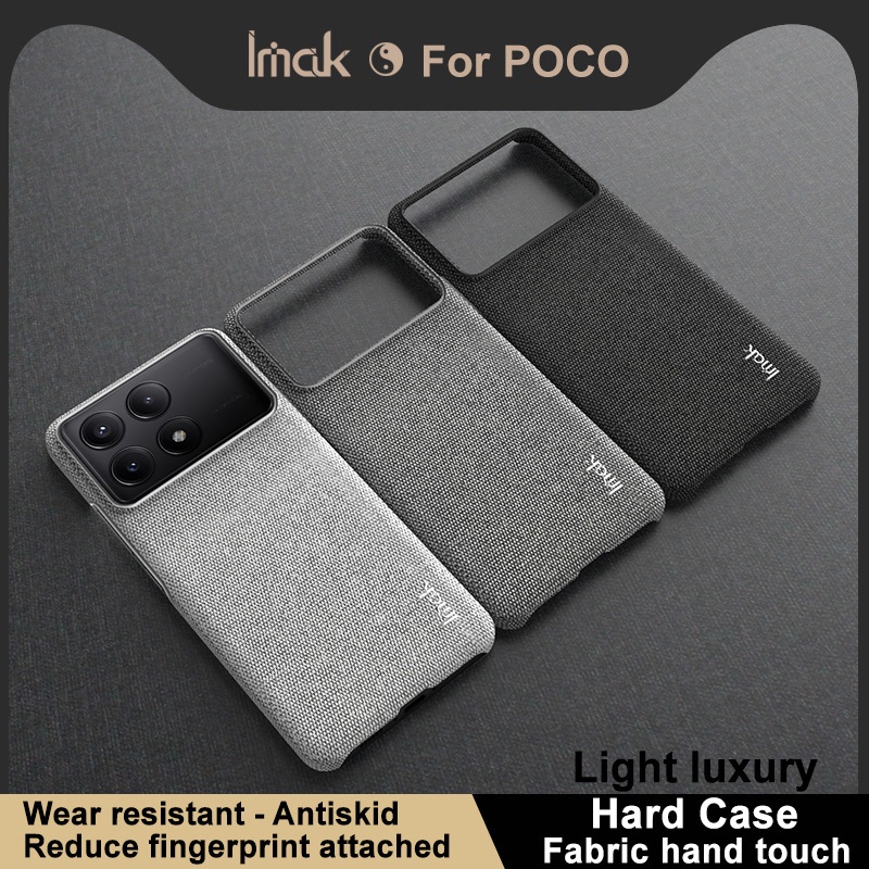 Imak Classic Fabric Casing POCO X6 Pro 5G Shockproof Cover Hard PC ...