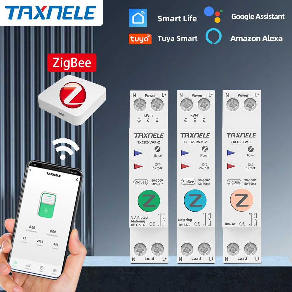 63A Tuya Zigbee Smart Switch Energy Meter Kwh Metering Monitoring ...