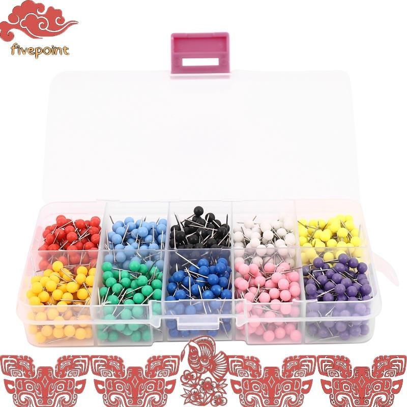 1000 Pieces 1/8 inch Map Push Pins Map Tacks with Plastic Round Heads ...