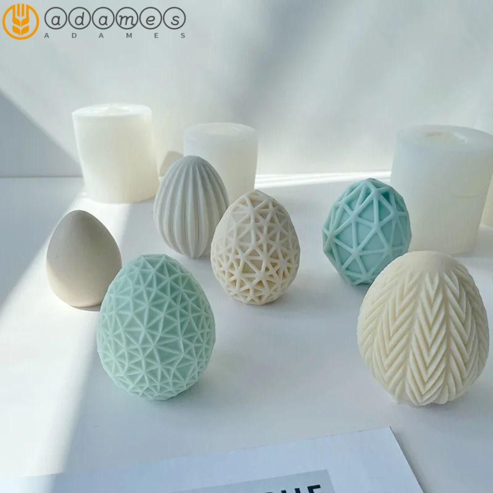 ADAMES Easter Eggs Candle Mold, Silicone 3D Easter Eggs Chocolate Mold ...