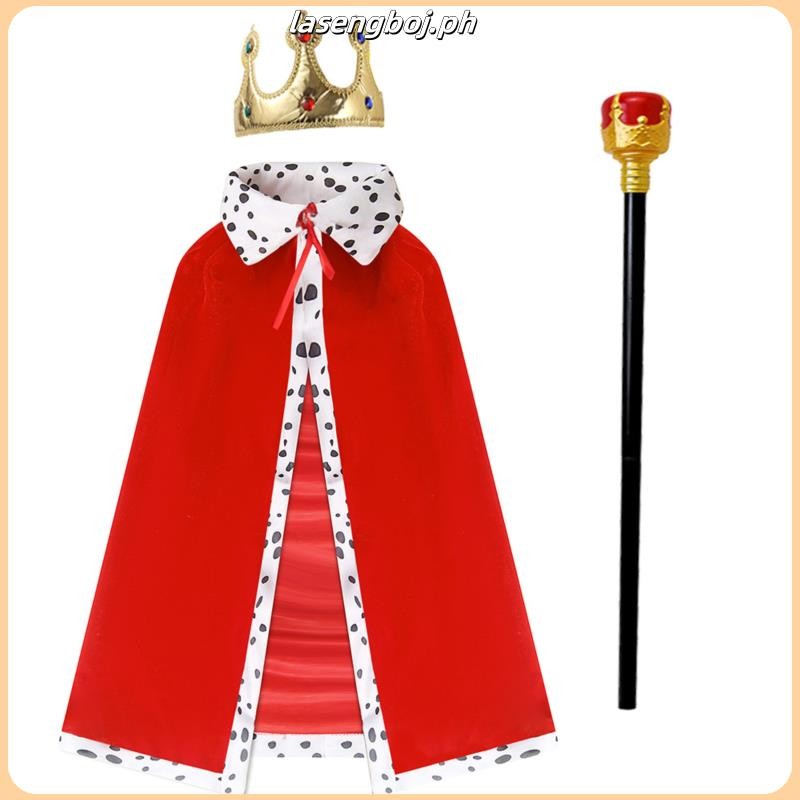 Mens Luxury King Cape Noble King Costumes Prince Cosplay Christmas Red ...