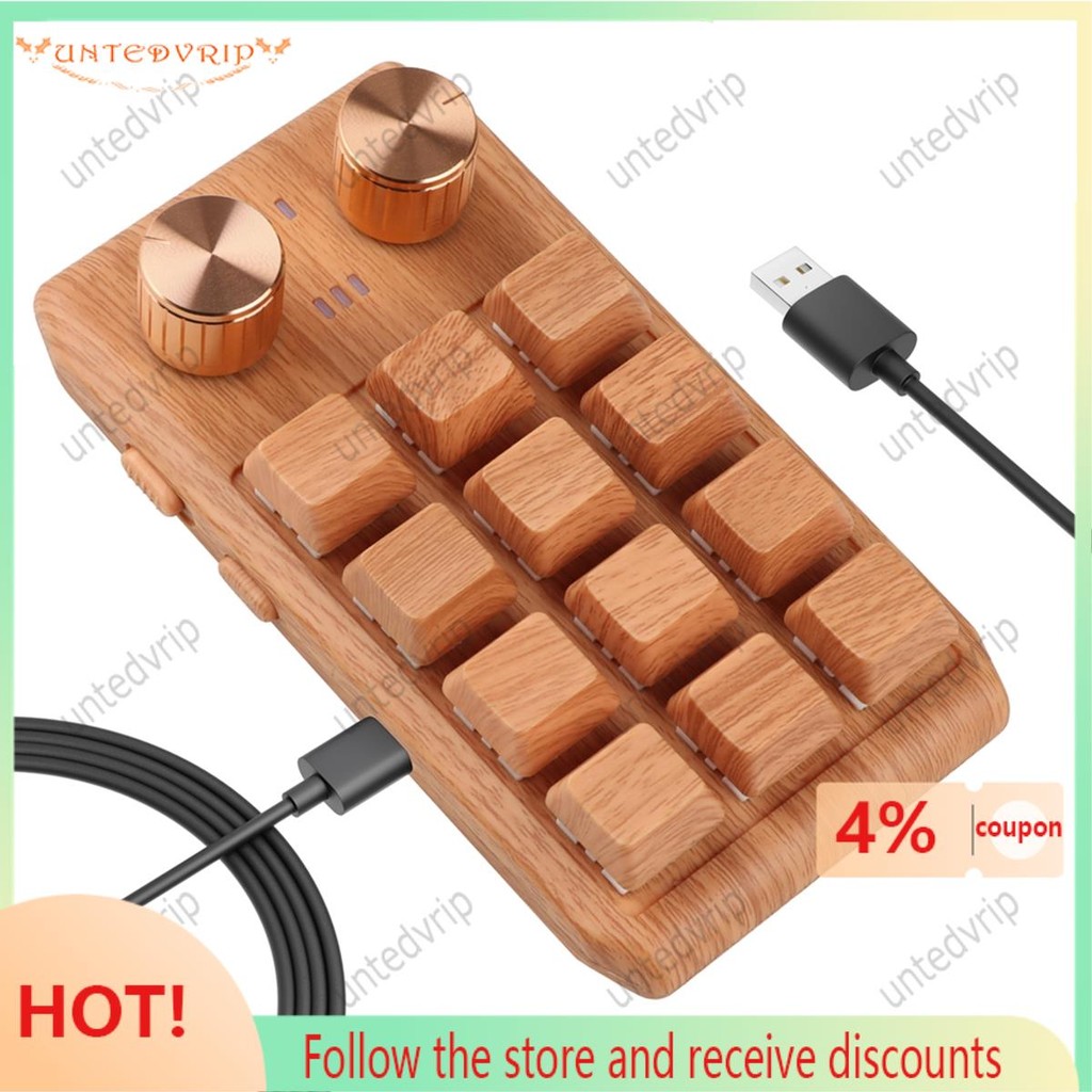 【untedvrip】 One-Handed Mechanical Keyboard,RGB LED Backlit Macro ...