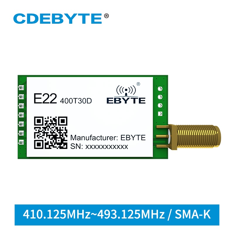 SX1268 LoRa Module CDEBYTE E22-400T30D 433MHz 30dBm 8km SMA-K Antenna ...
