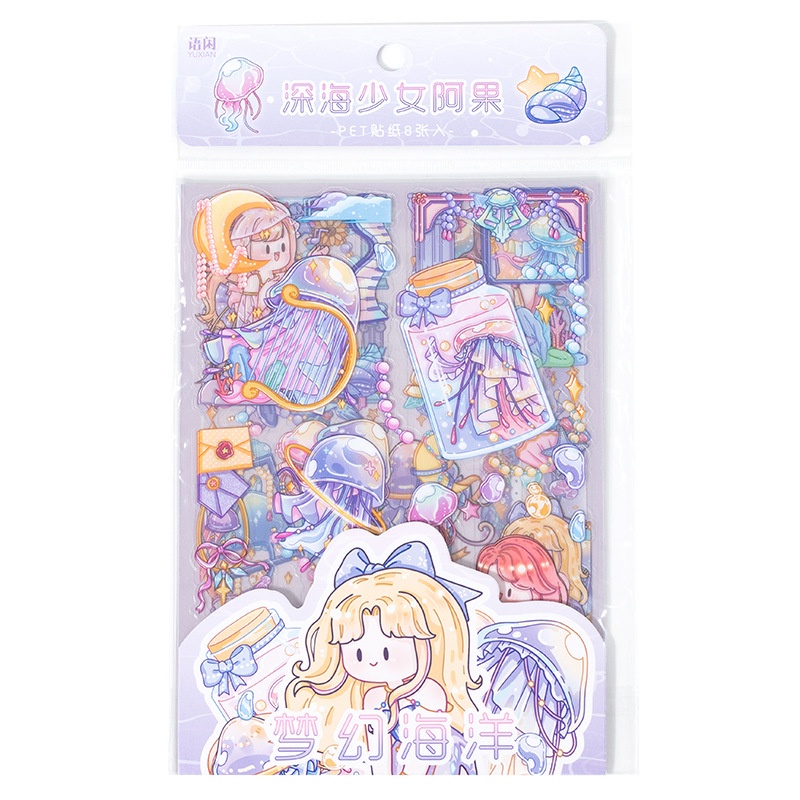 Deep sea girl Ago pet stickers cute cartoon girl Guca flow hemp ...