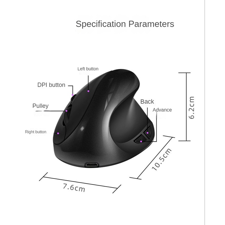 BTS-908 Hot Selling Rechargeable Vertical Mice Ergonomic Wireless Mouse ...