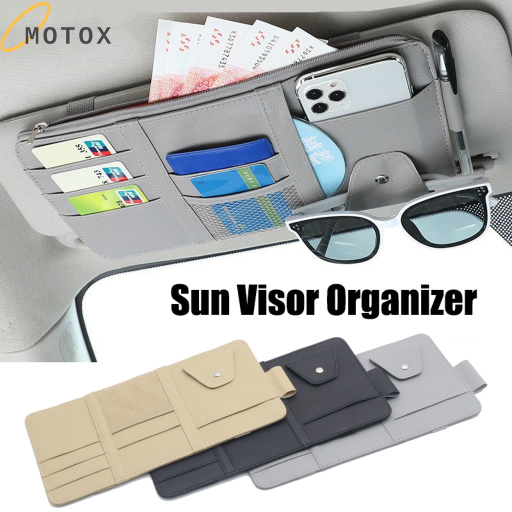 MOTOX Car Styling Visor Organizer Auto Sun Visor Storage Pouch Car ...