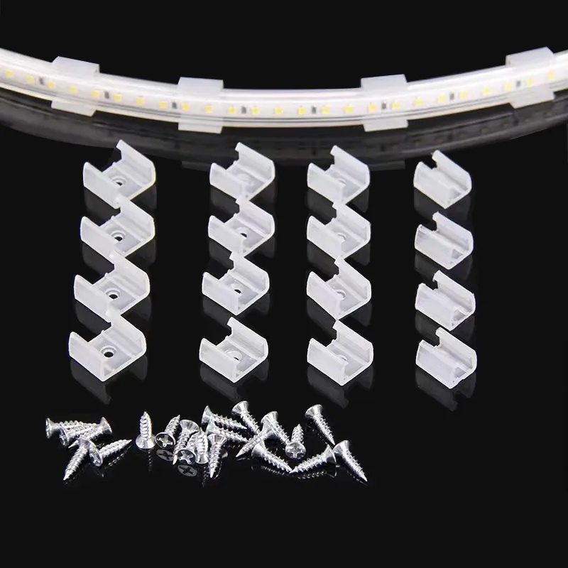 30pcs Flexible Led Strip Lights Fixed Clip With Screws for 8-20mm 12V ...