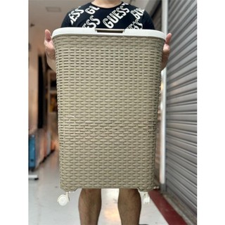 Elegant Aesthetic Rattan Cane Laundry Storage Basket - Large Size with ...