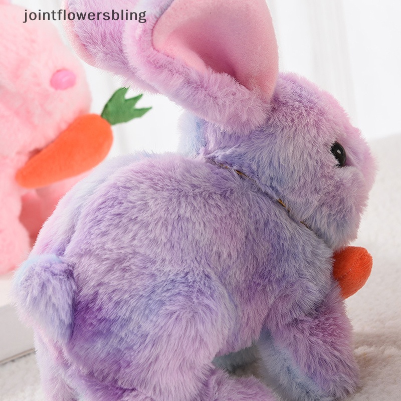 JOPH Electric Plush Rabbit Toy Walking Jumping Squeaking Tail Wagging ...